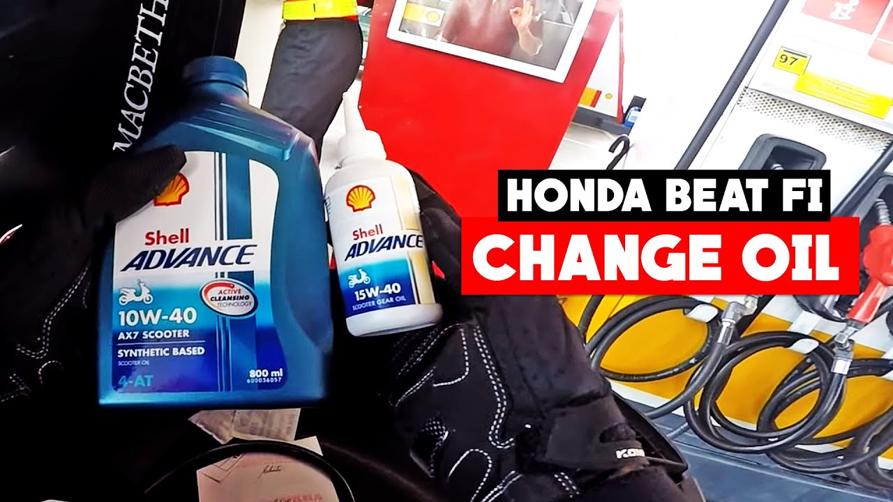 Honda Beat Oil Change | Shell Advance AX7 Engine & Gear Oil for Scooter - MotobeastPH